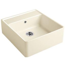 Villeroy & Boch Villeroy und Boch Sp&uuml;lstein Einzelbecken 632062KR Ablaufgarnitur, Exzenterbet&auml;tigung, Befestigungssatz, Crema