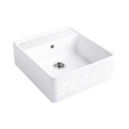 Villeroy & Boch Villeroy und Boch Sp&uuml;lstein Einzelbecken 632062KT Ablaufgarnitur, Exzenterbet&auml;tigung, Befestigungssatz, White Pearl
