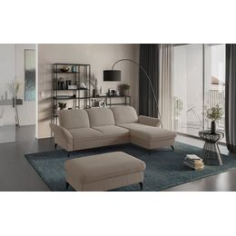 Sit & More Ecksofa SIT & MORE, B:267cm H:88cm T:200cm, grau, 100% Polyester, Wohnzimmer, Sofas, "Leandro L-Form", Wahlweise mit Bett-, Kopfteil - und