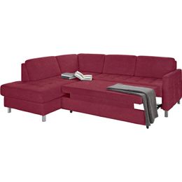Sit & More Ecksofa SIT & MORE, B:233cm H:80cm T:196cm, rot, Luxus-Microfaser ALTARA NUBUCK (100% Polyester) / Struktur fein (100% Polyester);Luxus-Microfaser