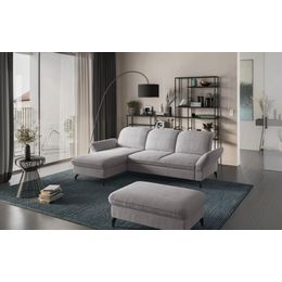 Sit & More Ecksofa SIT & MORE, B:267cm H:88cm T:200cm, silber, 90% Polyester, 10% Polyamid, Wohnzimmer, Sofas, "Leandro L-Form", Wahlweise mit Bett-, Kopfteil -