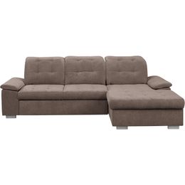 Ecksofa WERK2, B:264cm H:105cm T:170cm, braun, 92% Polyester, 8% Nylon, Wohnzimmer, Sofas, "Carmen, mit Bettfunktion & Bettkasten, optional