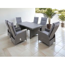 Garten-Essgruppe Konifera, B:60cm, grau, Aluminium, Sitzmöbel-Sets, "»Newcastle«", Aluminium/Polyrattan