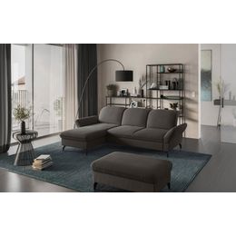 Sit & More Ecksofa SIT & MORE, B:267cm H:88cm T:200cm, grau, 100% Polyester, Wohnzimmer, Sofas, "Leandro L-Form", Wahlweise mit Bett-, Kopfteil - und
