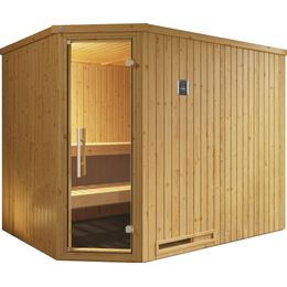 Weka Sauna "Varberg", Bio-Ofen, externe Steuerung, 7,5 kW, beige, Saunen, 7,5 kW Bio-Ofen mit digitaler Steuerung