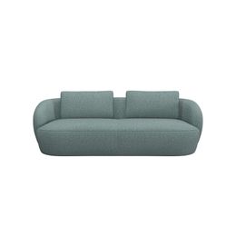 3-Sitzer FLEXLUX, B:217cm H:85cm T:102cm, blau, 62% Polyester, 17% Cotton, 14% Viscose, 7% Linen, Sofas, "Torino, rund und bequem, Couch, Dreisitzer,