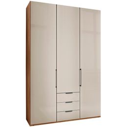 Dreht&uuml;renschrank Wiemann, B:148,5cm H:236cm T:58cm, braun, Floatglas, Holzwerkstoff, Schr&auml;nke, "Monaco", mit Glasfront sowie hochwertigen Beschl&auml;gen