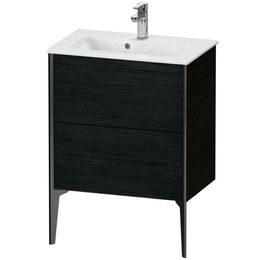 Duravit XViu Waschtisch-Unterschrank XV44880B216 61 x 59,4 x 39 cm, Eiche schwarz, 2 Ausz&uuml;ge, stehend, schwarz matt