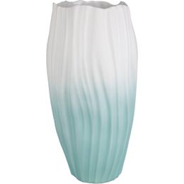 Tischvase Goebel, B:20,5cm H:40cm T:19,5cmtürkis, Porzellan, Vasen, "Vase Spirulina"