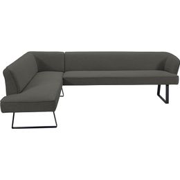 Eckbank, B:270cm H:83cm T:197cm, grau, exxpo - SOFA FASHION, Esszimmer, Sitzb&auml;nke, "Americano", mit Keder und Metallf&uuml;&szlig;en, Bezug in verschiedenen