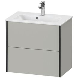 Duravit XViu Waschtisch-Unterschrank XV41780B207 61 x 56 x 39 cm, betongrau matt, 2 Schubk&auml;sten, wandh&auml;ngend, schwarz matt
