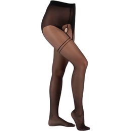 Camano Damen Feinstrumpfhose "fine seductive", Gr. M, schwarz, Obermaterial: 90% Polyamid, 10% Elasthan, transparent, unifarben, Strumpfhosen, mit