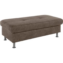 Hocker, B:136cm H:46cm T:70cm, grau, exxpo - SOFA FASHION, Luxus-Microfaser (100% Polyester), Wohnzimmer, Hocker, "Maretto Bankhocker mit tollem