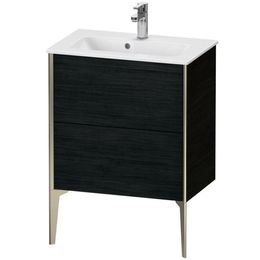 Duravit XViu Waschtisch-Unterschrank XV44880B116 61 x 59,4 x 39 cm, Eiche schwarz, 2 Ausz&uuml;ge, stehend, champagner matt