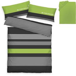 Bettw&auml;sche Tom Tailor HOME, gr&uuml;n, Renforc&eacute;, Obermaterial: 100% Baumwolle, Bettw&auml;sche, "Carl in Gr. 135x200 oder 155x220 cm", mit GRATIS-Zugabe: