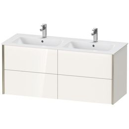 Duravit XViu Waschtisch-Unterschrank XV41290B122 128x48x56cm, 4 Schubk&auml;sten, wandh&auml;ngend, champagner matt, wei&szlig; hochglanz