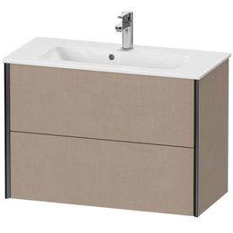 Duravit XViu Waschtisch-Unterschrank XV41790B275 81 x 56 x 39 cm, leinen, 2 Schubk&auml;sten, wandh&auml;ngend, schwarz matt