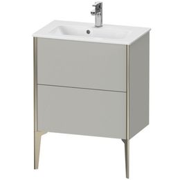 Duravit XViu Waschtisch-Unterschrank XV44880B107 61 x 59,4 x 39 cm, betongrau matt, 2 Ausz&uuml;ge, stehend, champagner matt
