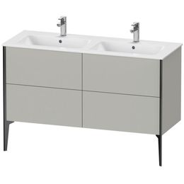 Duravit XViu Waschtisch-Unterschrank XV44850B207 128x48x59,4cm, 4 Ausz&uuml;ge, stehend, schwarz matt, betongrau matt