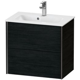 Duravit XViu Waschtisch-Unterschrank XV41780B216 61 x 56 x 39 cm, Eiche schwarz, 2 Schubk&auml;sten, wandh&auml;ngend, schwarz matt