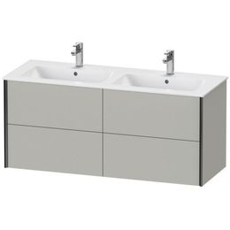 Duravit XViu Waschtisch-Unterschrank XV41290B207 128x48x56cm, 4 Schubk&auml;sten, wandh&auml;ngend, schwarz matt, betongrau matt