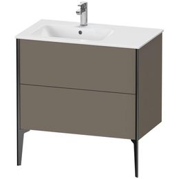 Duravit XViu Waschtisch-Unterschrank XV44860B290 81x48x59,4cm, 2 Ausz&uuml;ge, Becken links, schwarz matt, flannel grey seidenmatt