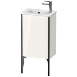 Duravit XViu Waschtisch-Unterschrank XV4480RB222 41x29x59,4cm, stehend, schwarz matt, Anschlag rechts, wei&szlig; hochglanz