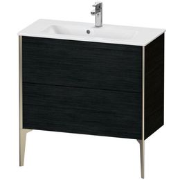 Duravit XViu Waschtisch-Unterschrank XV44890B116 81 x 59,4 x 39 cm, Eiche schwarz, 2 Ausz&uuml;ge, stehend, champagner matt