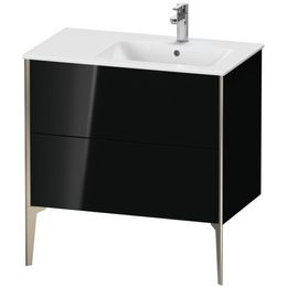 Duravit XViu Waschtisch-Unterschrank XV44870B140 81x48x59,4cm, 2 Ausz&uuml;ge, Becken rechts, champagner matt, schwarz hochglanz