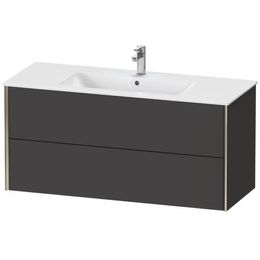 Duravit XViu Waschtisch-Unterschrank XV41280B180 121 x 56 x 48 cm, graphit supermatt, 2 Schubk&auml;sten, wandh&auml;ngend, champagner matt