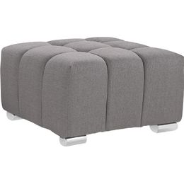 Hocker, B:71cm H:42cm T:71cm, silber, exxpo - SOFA FASHION, Struktur (100% Polyester);Webvelours (100% Polyester), Wohnzimmer, Hocker, "Elias