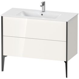 Duravit XViu Waschtisch-Unterschrank XV44830B222 101 x 59,4 x 48 cm, wei&szlig; hochglanz, 2 Ausz&uuml;ge, stehend, schwarz matt