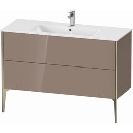 Duravit XViu Waschtisch-Unterschrank XV44840B186 121 x 59,4 x 48 cm, cappucino hochglanz, 2 Ausz&uuml;ge, stehend, champagner matt