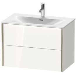 Duravit XViu Waschtisch-Unterschrank XV41340B185 81 x 55,7 x 48 cm, wei&szlig; hochglanz, 2 Schubk&auml;sten, champagner matt