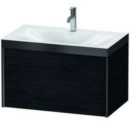 Duravit XViu Waschtisch-Unterschrank XV4610OB216P 80x48cm, 1 Auszug, 1 Hahnloch, schwarz matt, Rahmen P, Eiche schwarz