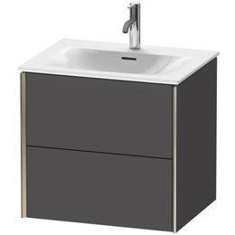 Duravit XViu Waschtisch-Unterschrank XV41320B149 61 x 55,7 x 48 cm, graphit matt, 2 Schubk&auml;sten, champagner matt