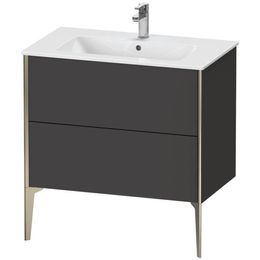 Duravit XViu Waschtisch-Unterschrank XV44820B180 81 x 59,4 x 48 cm, graphit supermatt, 2 Ausz&uuml;ge, stehend, champagner matt