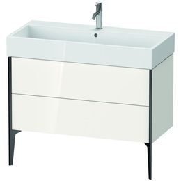 Duravit XViu Waschtisch-Unterschrank XV45370B285 98,4 x 49,3 x 45,4 cm, wei&szlig; hochglanz, 2 Ausz&uuml;ge, schwarz matt