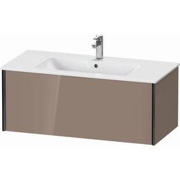 Duravit XViu Waschtisch-Unterschrank XV40270B286 101 x 40 x 48 cm, cappucino hochglanz, 1 Auszug, wandh&auml;ngend, schwarz matt