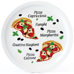 Van Well Pizzateller "Margherita", 30cm, bunt, Speiseteller, Porzellan, spülmaschinen- und mikrowellengeeignet, Ø 30 cm