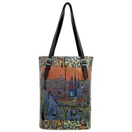 DOGO Damen Umh&auml;ngetasche "Tall Bag Damen Schultertasche City Of Spires Damen", bunt, Lacklederimitat, Taschen, Handgefertigt