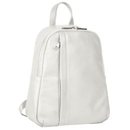 Samantha Look Damen Cityrucksack, wei&szlig;, Leder, Rindsleder, Rucks&auml;cke, Echt Leder, Made in Italy