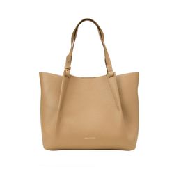Marc O'Polo MARC O'POLO Damen Shopper "aus genarbtem Rindleder", beige, Leder, Taschen