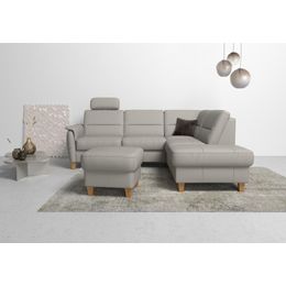 Ecksofa Home Affaire, B:236cm H:89cm T:212cm, grau, Luxus-Microfaser (100% Polyester);Struktur (100% Polyester);Luxus-Microfaser in Lederoptik (100%