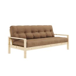 Schlafsofa Karup Design, B:205cm H:79cm T:95cm, braun, Matratzenmaterialzusammensetzung: Futonmatratze mit Knopfheftung, H&ouml;he 14 cm, aus recyceleten