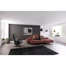 Ecksofa W.Schillig, B:299cm H:83cm T:178cm, rot, Longlife Xtra-Leder Z73: Naturwalkleder der Luxusklasse aus den erlesensten Rohh&auml;uten. Hautst&auml;rke 1,