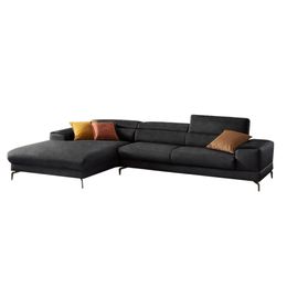 Ecksofa W.Schillig, B:343cm H:70cm T:193cm, grau, Stoff S37 (100% Polyester): Luxus-Microfaser in Lederoptik, Wohnzimmer, Sofas, "piedroo, Designsofa