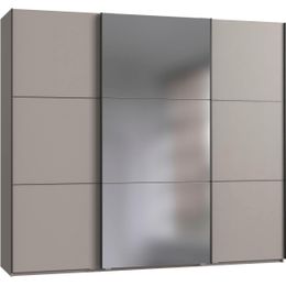 Kleiderschrank wimex, B:250cm H:216cm T:65cm, grau, Spanplatte, Schlafzimmer, Schränke, "Indiana by fresh to go, wahlweise mit oder ohne Spiegel",