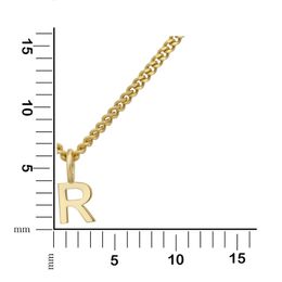 OROLINO Damen Kette mit Anh&auml;nger "Gold 375 mit Anh&auml;nger 42/45cm lang Buchstabe R", 42/45cm, Gold, L: 45 B: 5mm, gelb, Gold, B:5mm, Halsketten