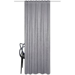 Vorhang Home Wohnideen, B:135cm H:245cm, grau, Polyester, Wohnzimmer, Gardinen, "SKILIO", Kombibandschal SKILIO pr&auml;gedruck